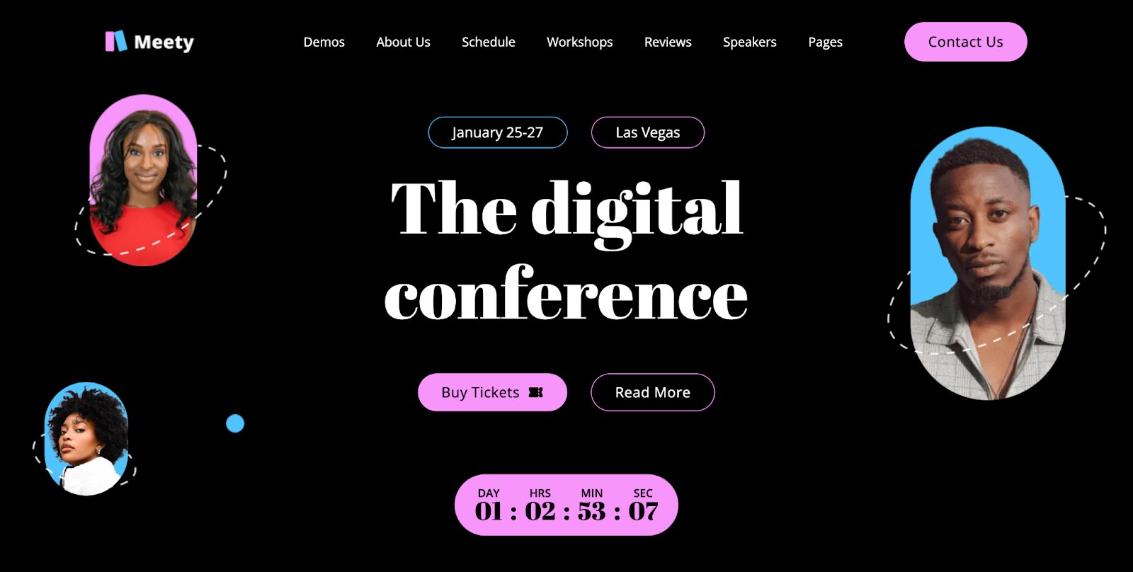 Meety - Conference Website Template | wCopilot